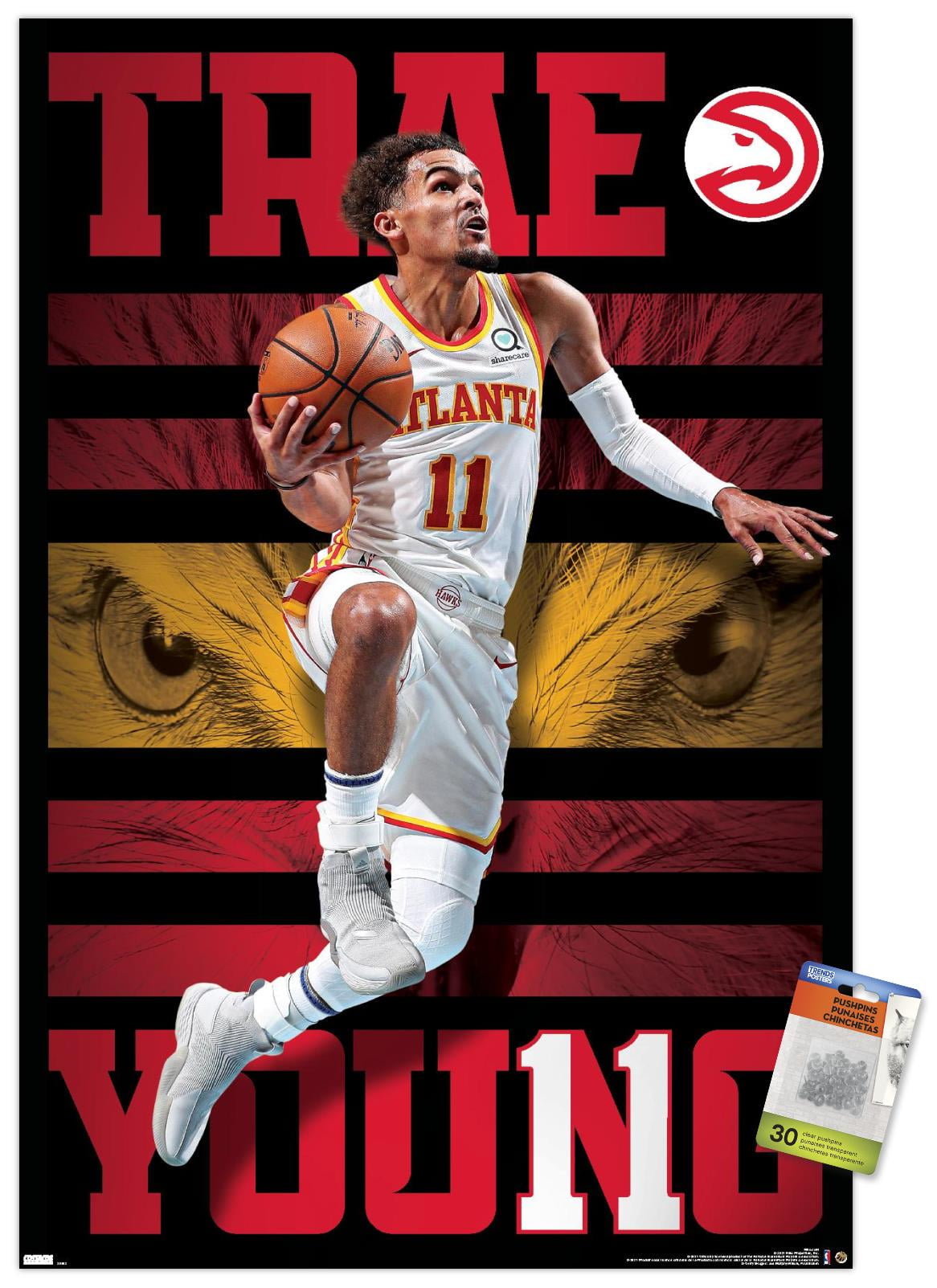 NBA Atlanta Hawks - Trae Young 20 Wall Poster with Push Pins, 22.375" x ...