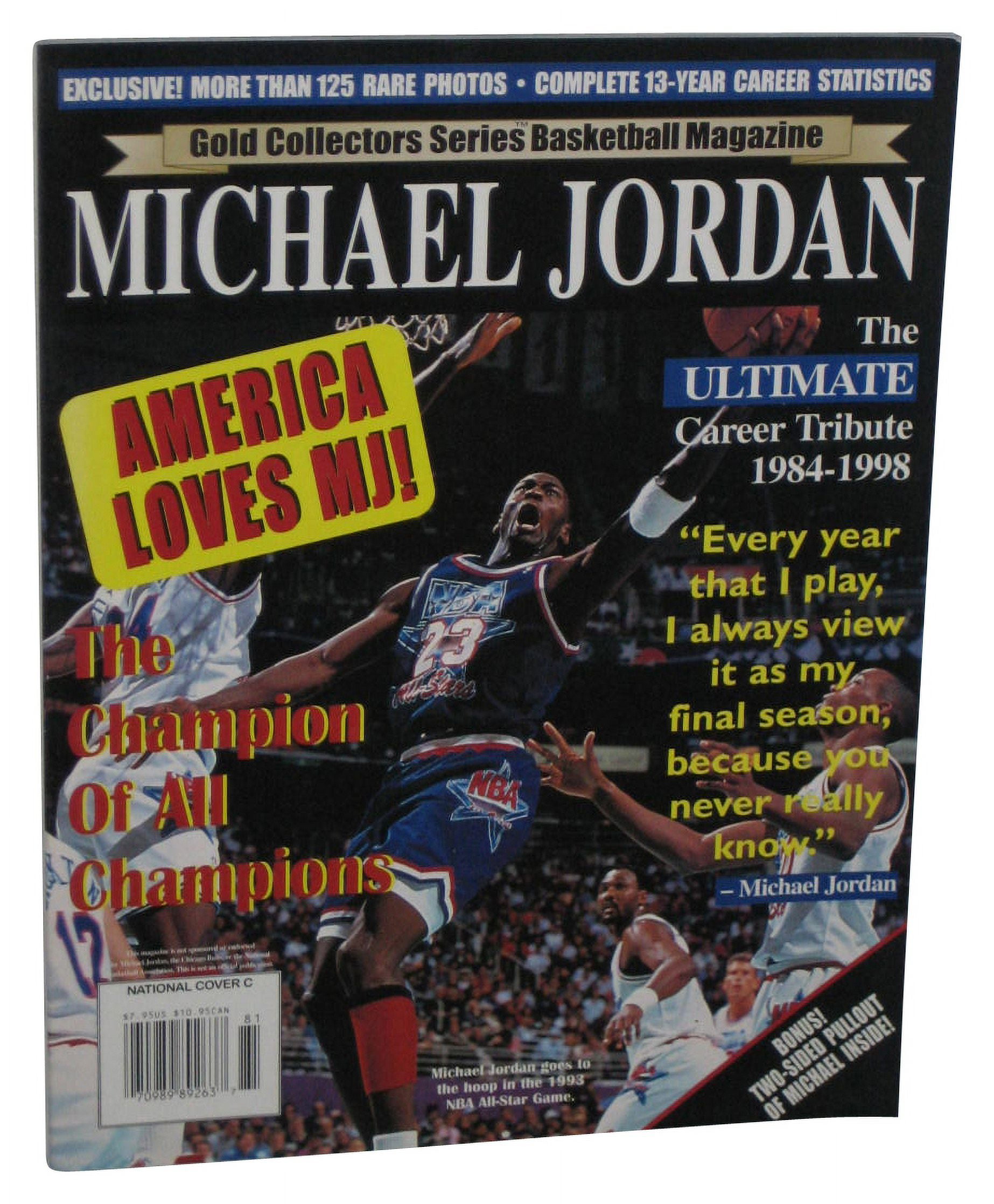 NBA Basketball Michael Jordan Gold Ultimate Career Tribute 1984-1998 ...