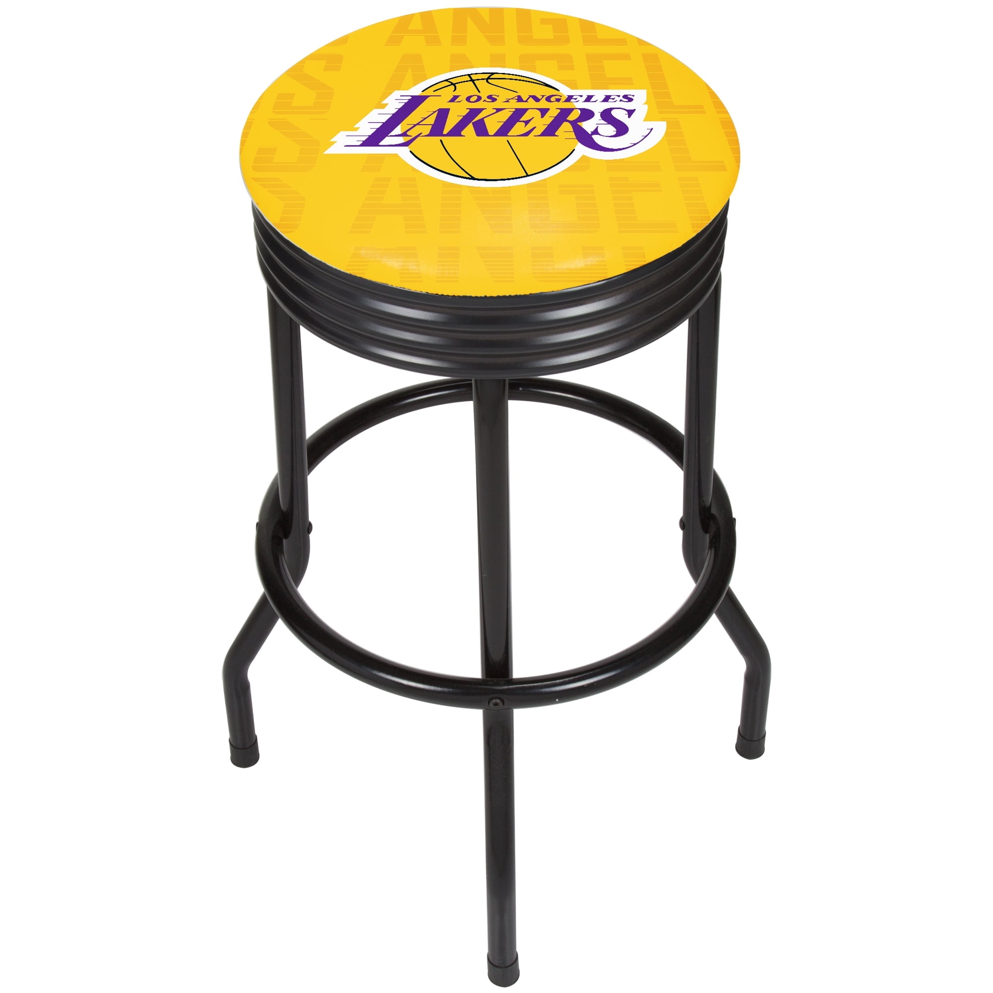 NBA Black Ribbed Bar Stool - City - Los Angeles Lakers - Walmart.com