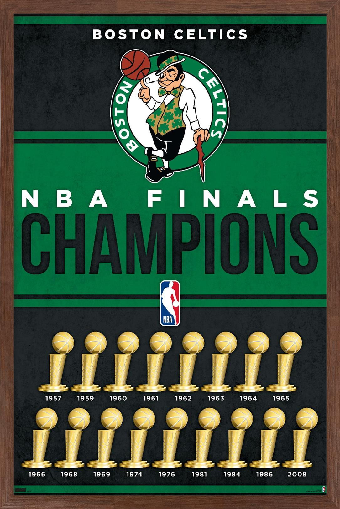 NBA Boston Celtics - Champions 23 Wall Poster, 22.375" x 34" Framed ...