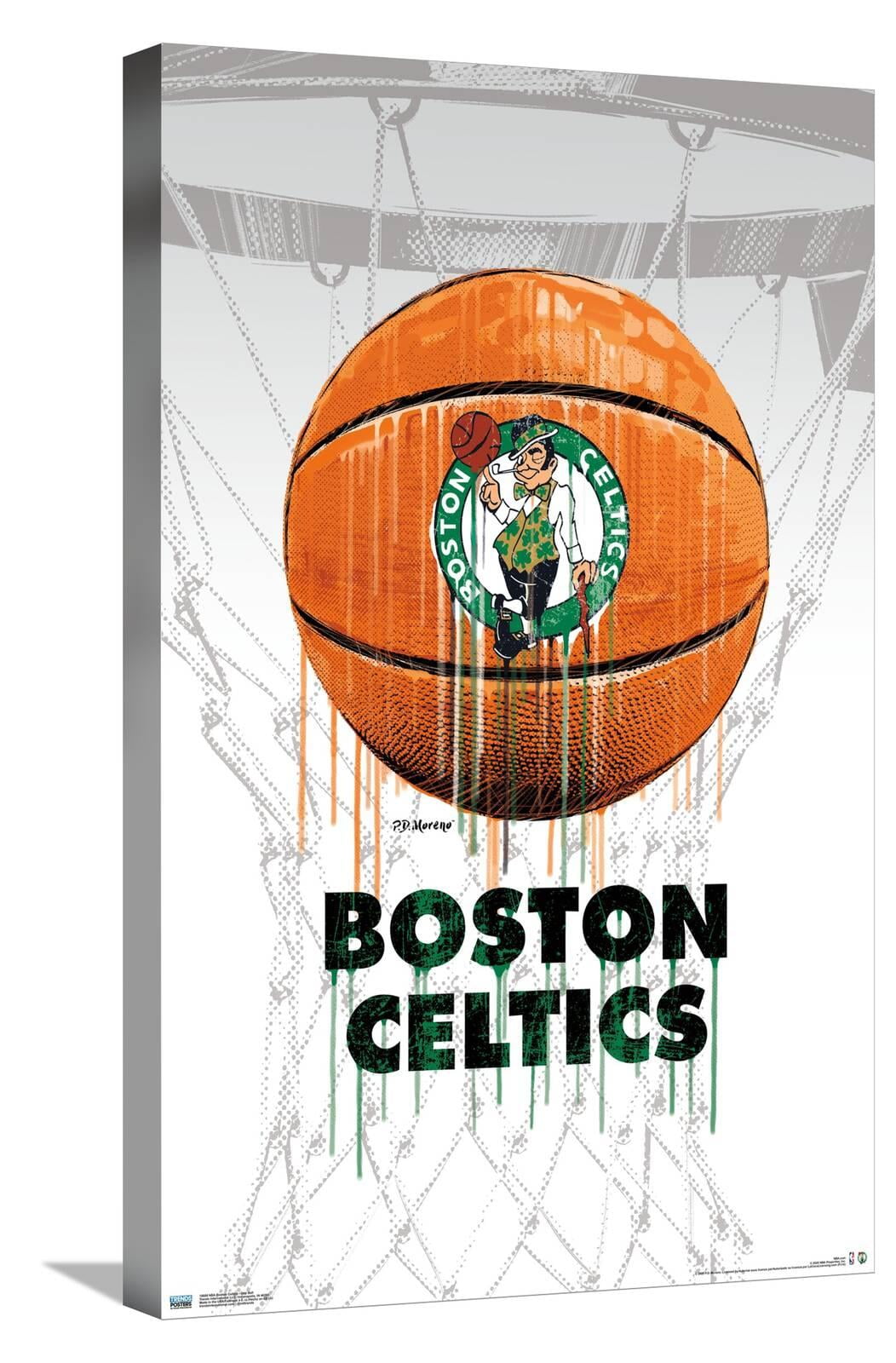 NBA Boston Celtics - Drip Ball 20 Canvas Wall Poster, 14.725" x 22.375 ...