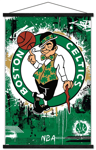 NBA Boston Celtics - Maximalist Logo 23 Wall Poster with Magnetic Frame ...
