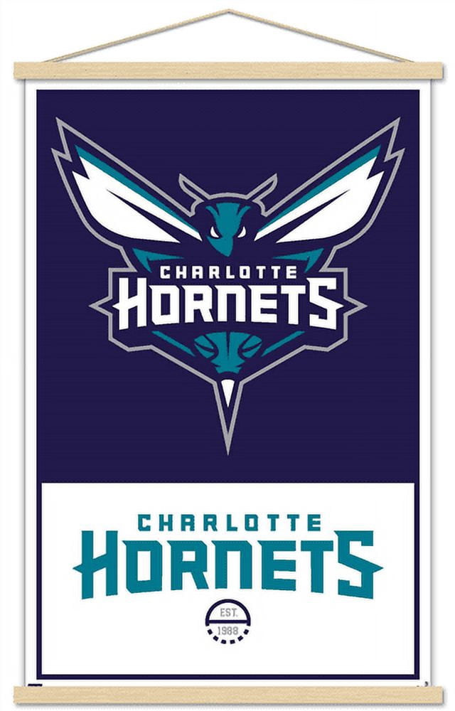 NBA Charlotte Hornets - Logo 21 Wall Poster with Magnetic Frame, 22.375 ...