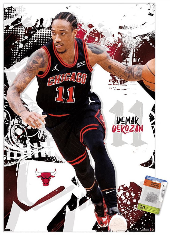 NBA Chicago Bulls - DeMar DeRozan 22 Wall Poster with Push Pins, 22.375 ...