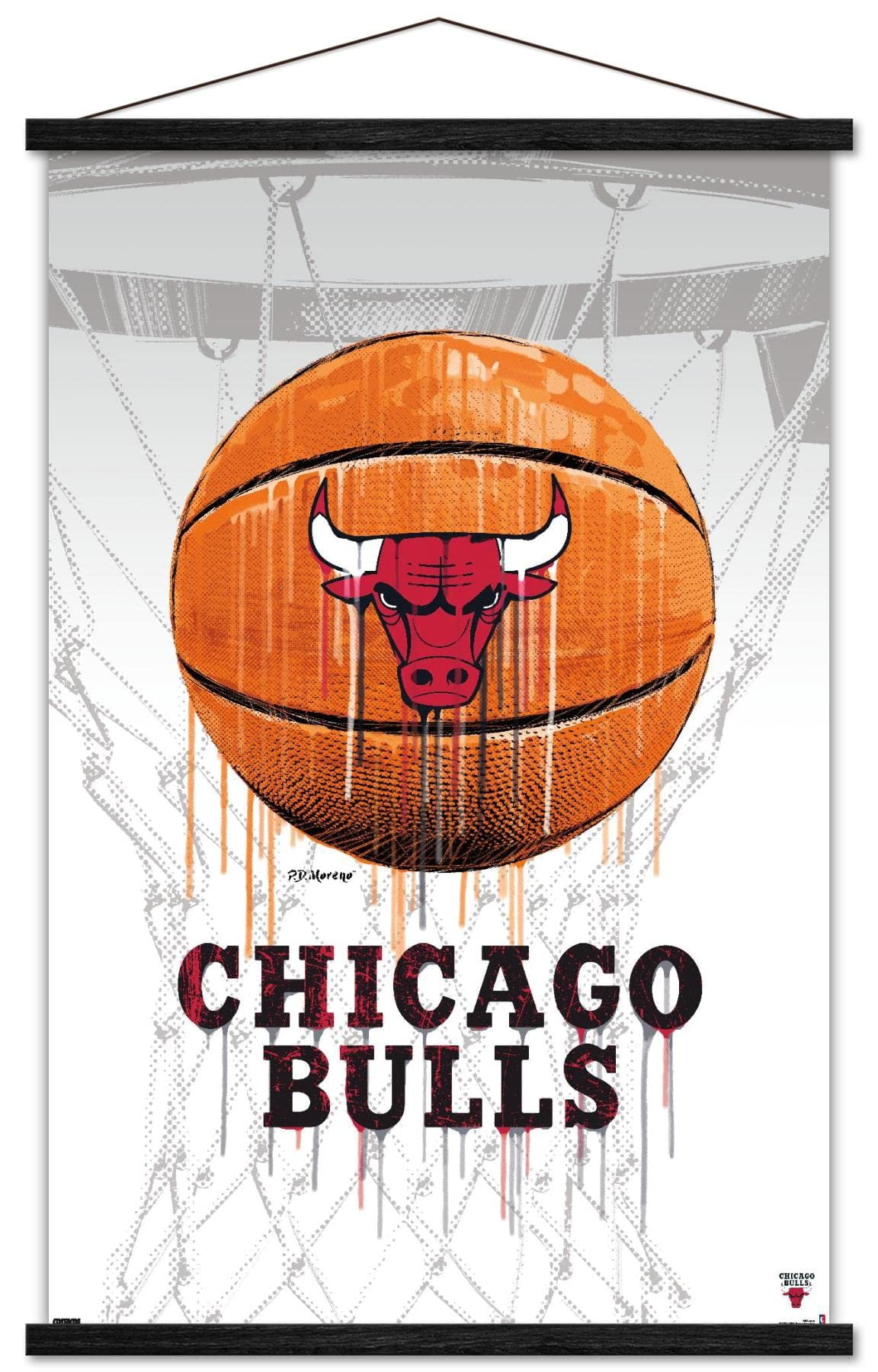NBA Chicago Bulls - Drip Basketball 21 Wall Poster with Wooden Magnetic ...