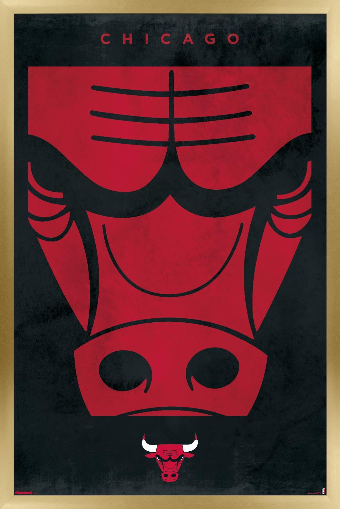 NBA Chicago Bulls - Logo 25 Wall Poster, 14.725" x 22.375" Framed ...