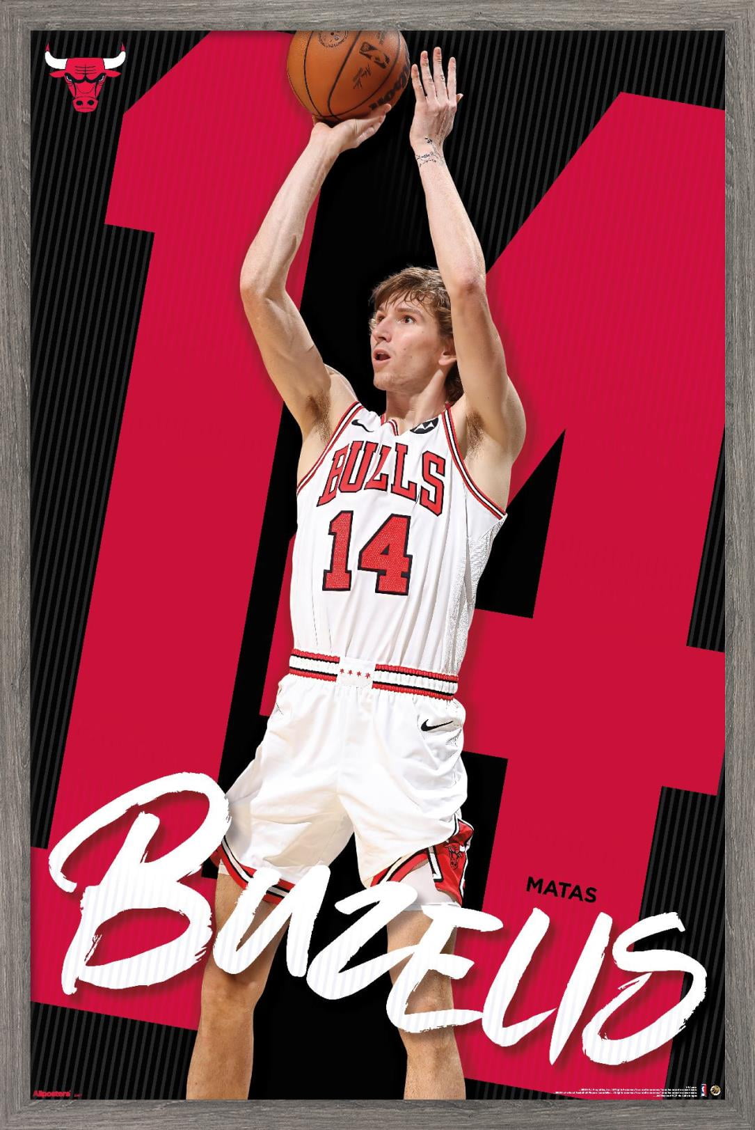 NBA Chicago Bulls - Matas Buzelis 25 Wall Poster, 22.375" x 34" Framed ...