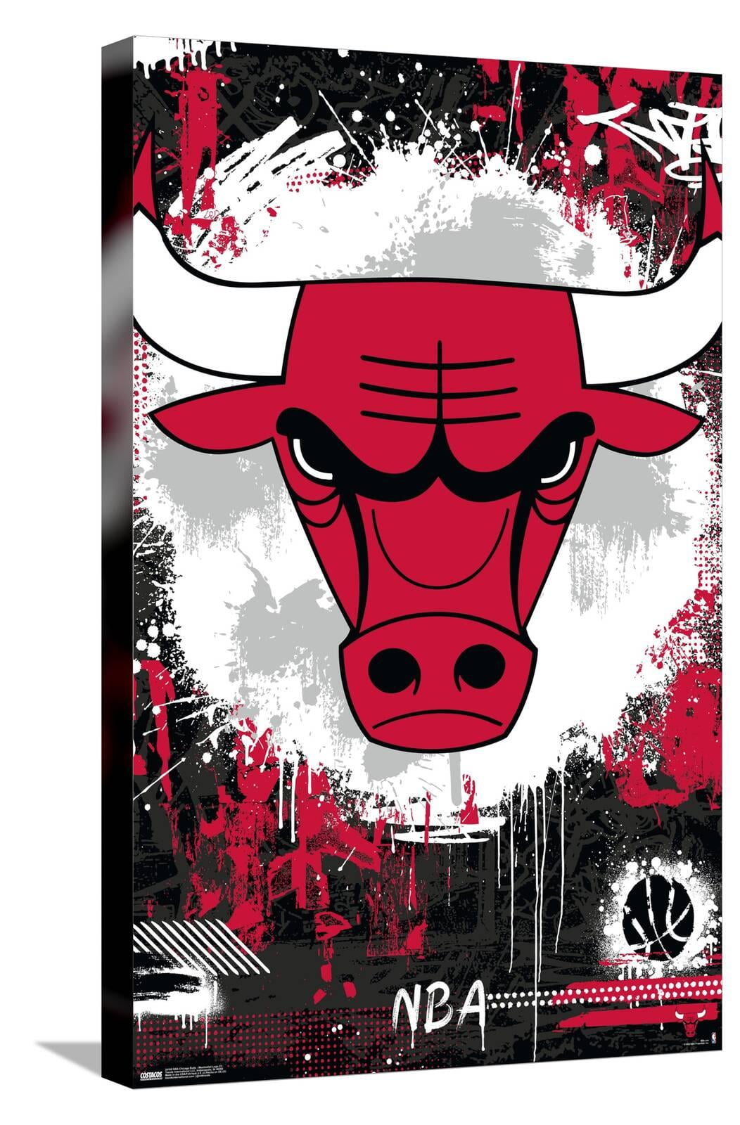 NBA Chicago Bulls - Maximalist Logo 23 Canvas Wall Poster, 14.725" x 22 ...