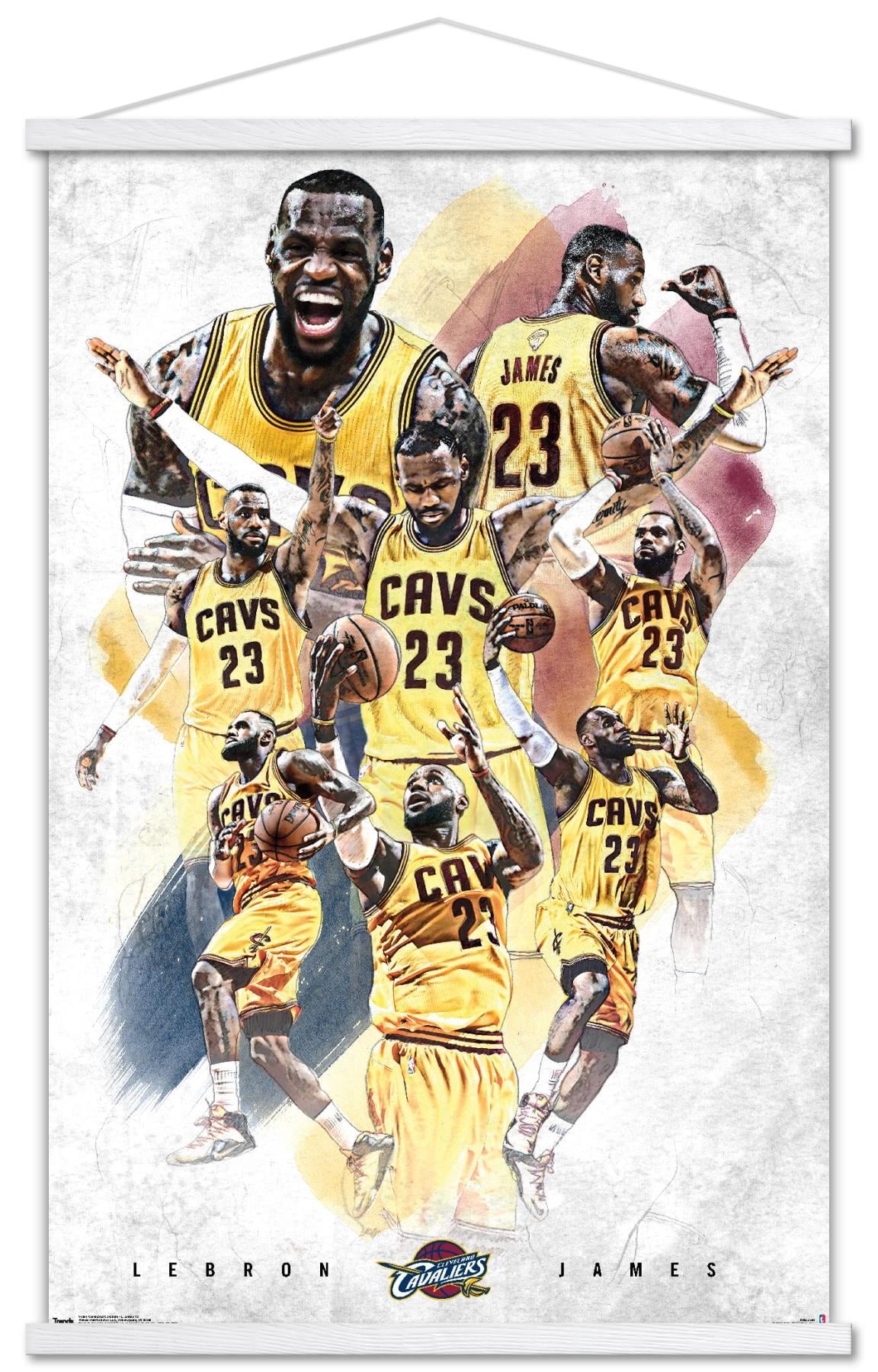 NBA Cleveland Cavaliers - Lebron James 15 Wall Poster with Magnetic ...