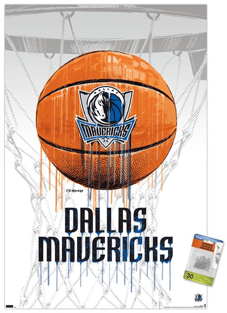 NBA Dallas Mavericks - Drip Basketball 21 Wall Poster with Pushpins, 22 ...