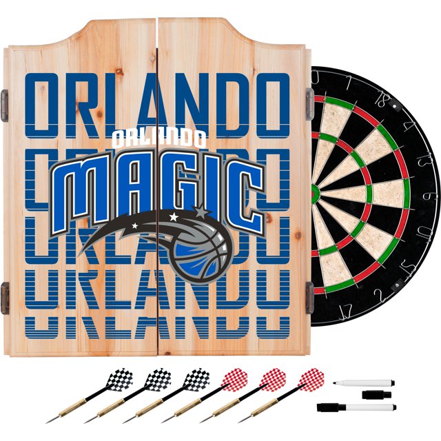 NBA Dart Cabinet Set with Darts and Board - City - Orlando Magic ...