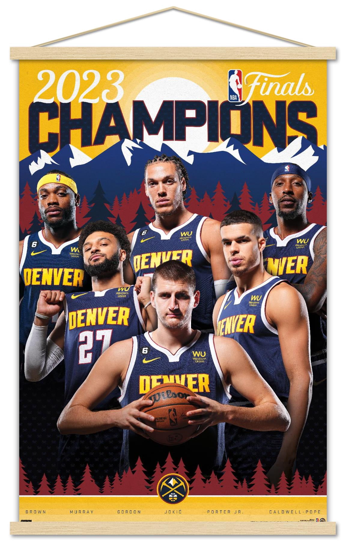 NBA Denver Nuggets - 2023 NBA Finals Champions Wall Poster with ...