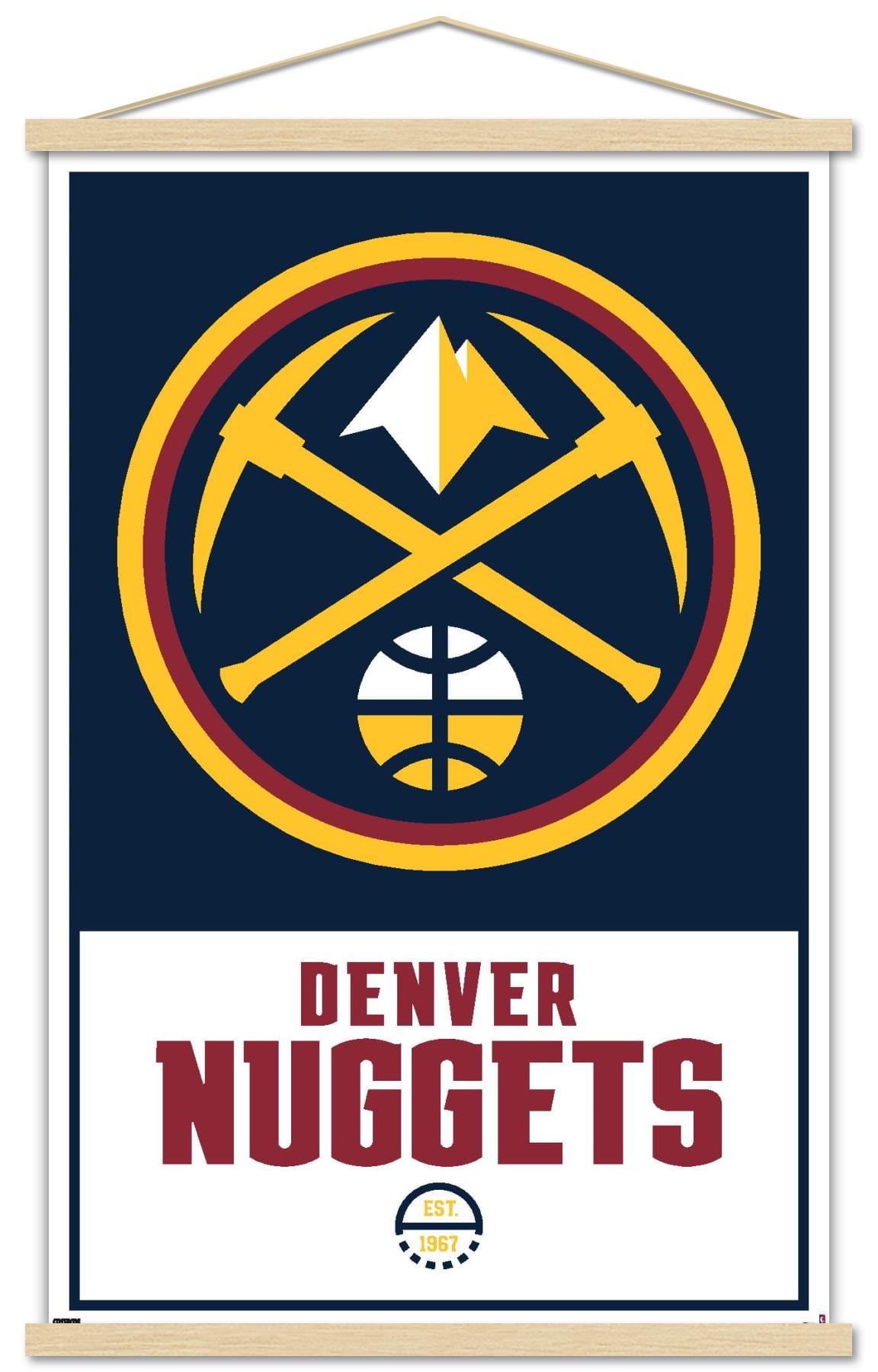 NBA Denver Nuggets - Logo 21 Wall Poster with Wooden Magnetic Frame, 22 ...
