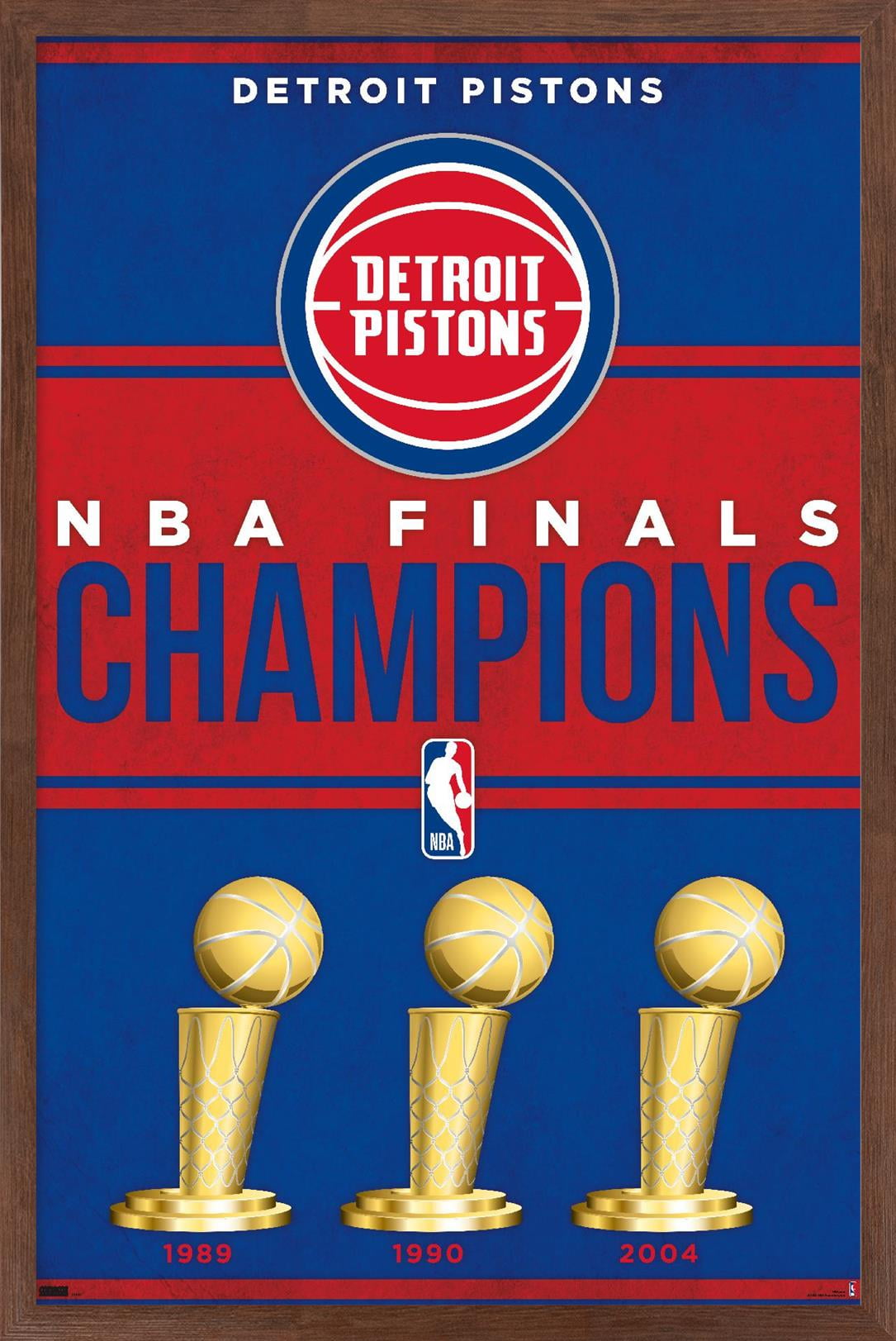 NBA Detroit Pistons - Champions 23 Wall Poster, 22.375" x 34" Framed ...