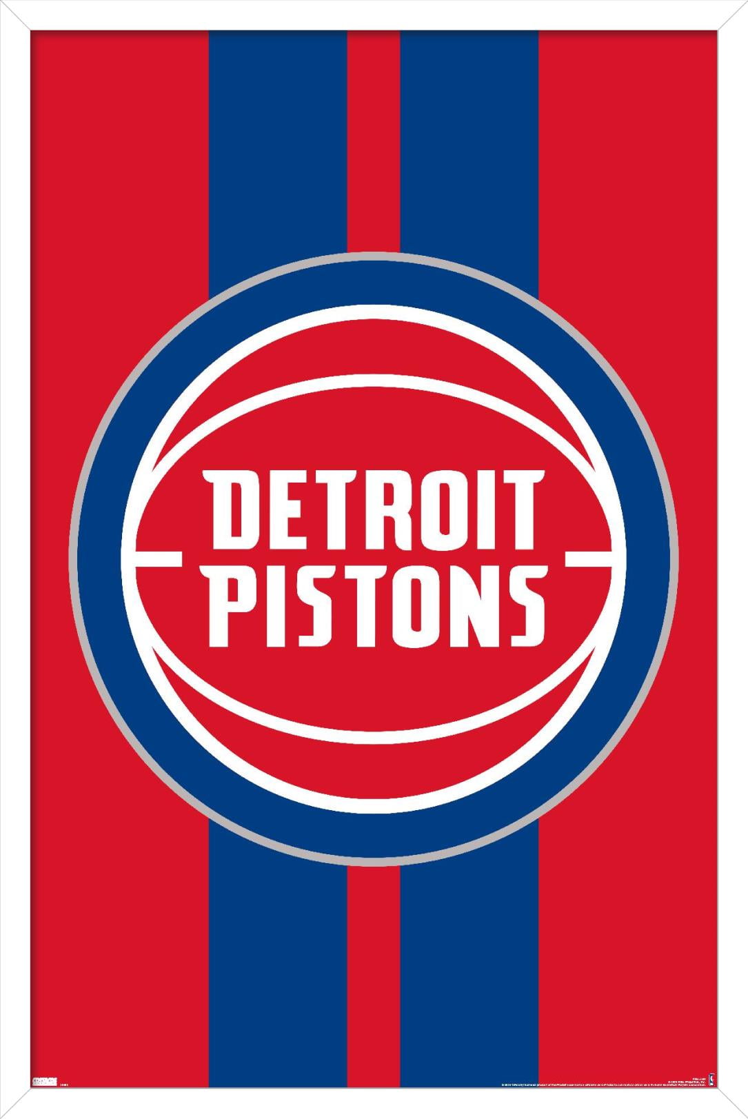 NBA Detroit Pistons - Logo 20 Wall Poster, 22.375" x 34", Framed ...
