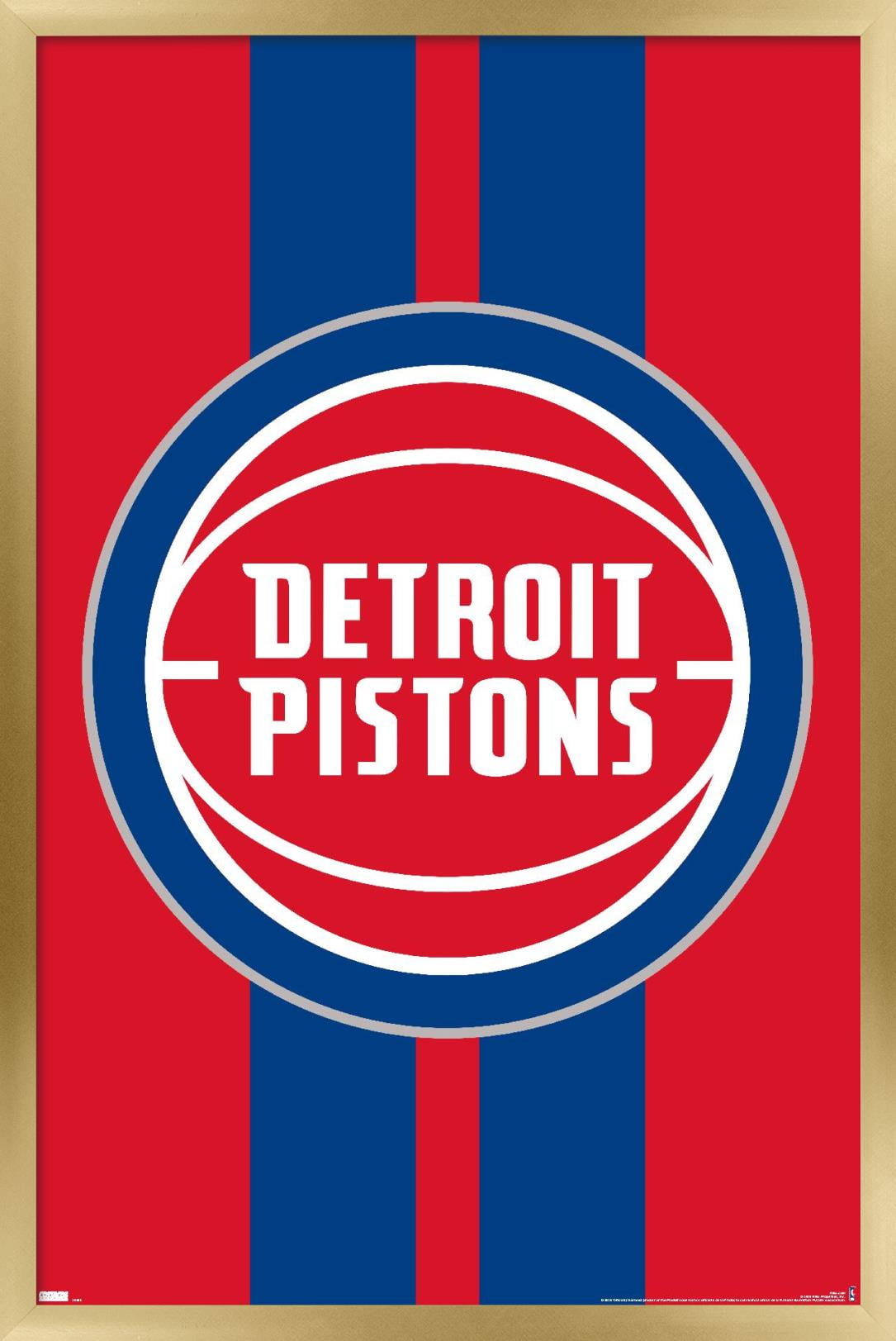 NBA Detroit Pistons - Logo 20 Wall Poster, 22.375" x 34", Framed ...