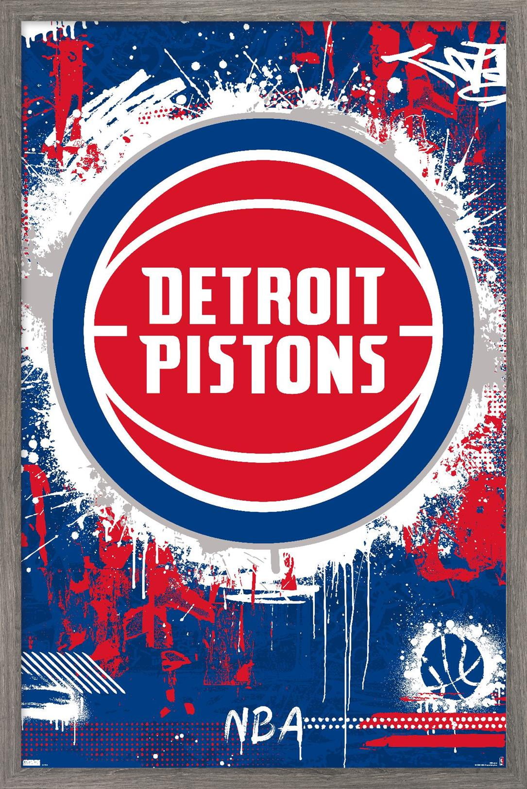 NBA Detroit Pistons - Maximalist Logo 23 Wall Poster, 22.375" x 34 ...