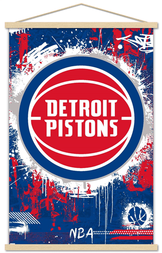 NBA Detroit Pistons - Maximalist Logo 23 Wall Poster with Magnetic ...