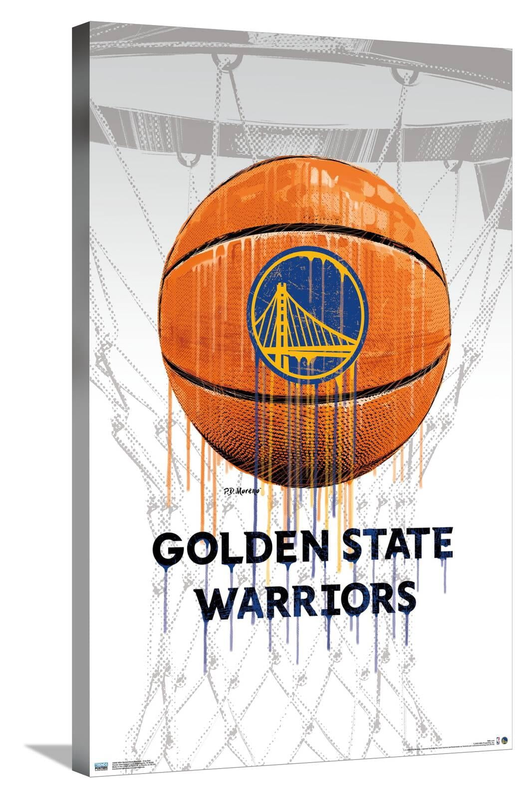 NBA Golden State Warriors - Drip Ball 20 Canvas Wall Poster, 22.375" x ...