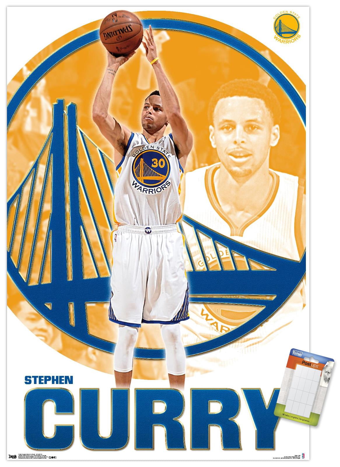 NBA Golden State Warriors - Stephen Curry 15 Wall Poster, 22.375" x 34 ...