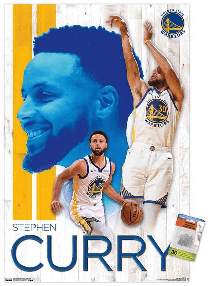 NBA Golden State Warriors - Stephen Curry 19 Wall Poster with Push Pins ...
