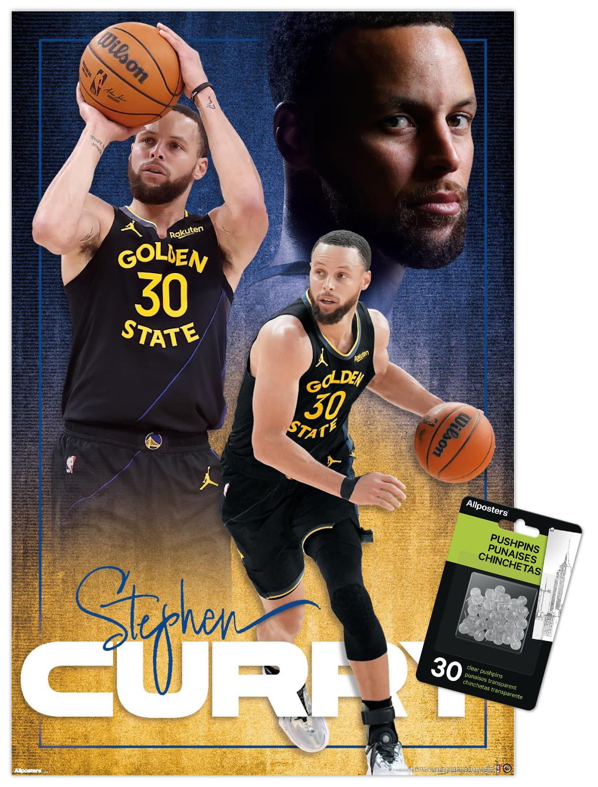 NBA Golden State Warriors - Stephen Curry 25 Wall Poster with Push Pins ...