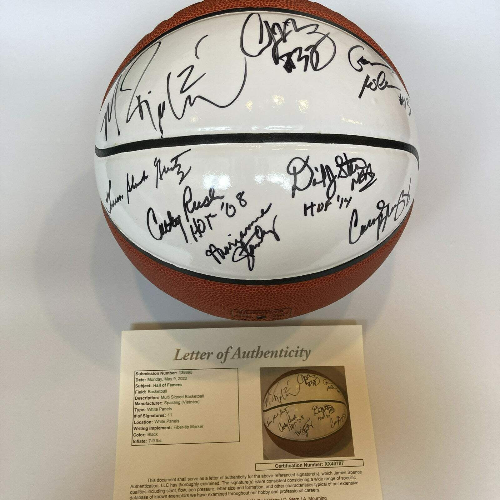 NBA Hall Of Fame Class Of 2014 Signed Basketball 15 Sigs JSA COA ...