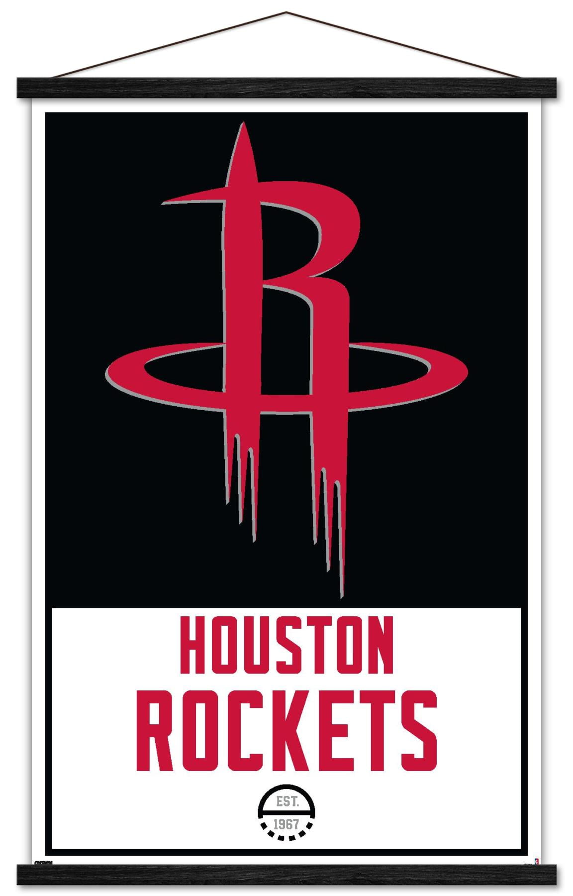NBA Houston Rockets - Logo 21 Wall Poster with Wooden Magnetic Frame ...