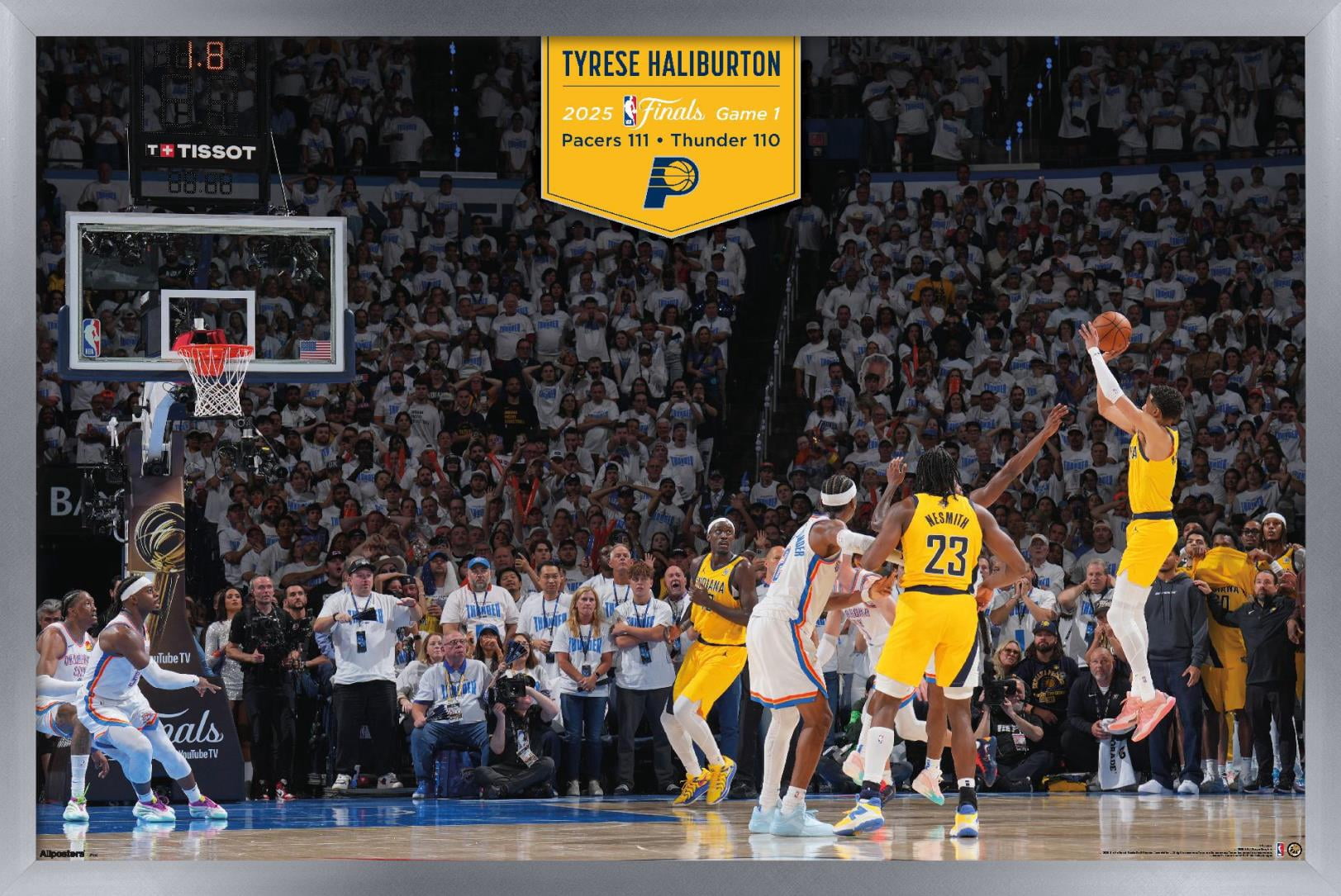 NBA Indiana Pacers - Tyrese Haliburton The Shot 25 Wall Poster, 14.725 ...