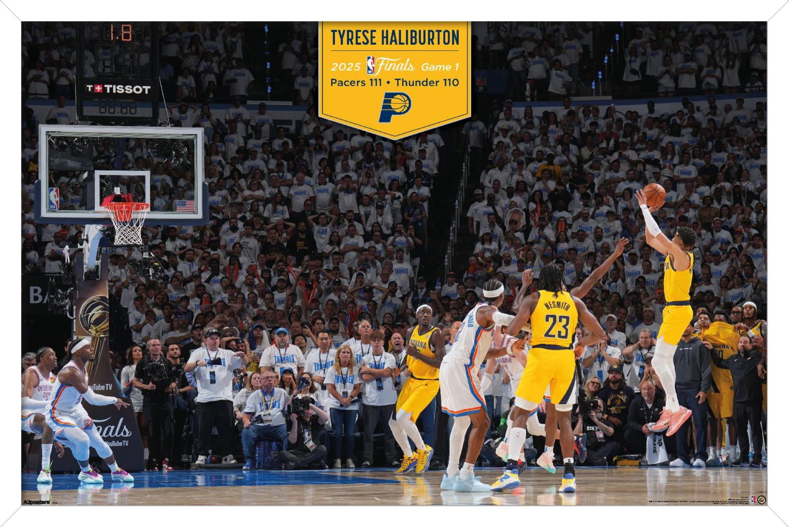 NBA Indiana Pacers - Tyrese Haliburton The Shot 25 Wall Poster, 22.375 ...