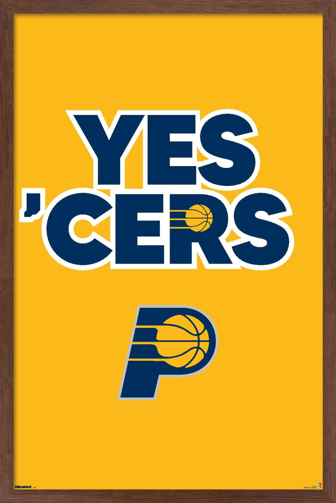 NBA Indiana Pacers - YES 'CERS 25 Wall Poster, 22.375" x 34" Framed ...