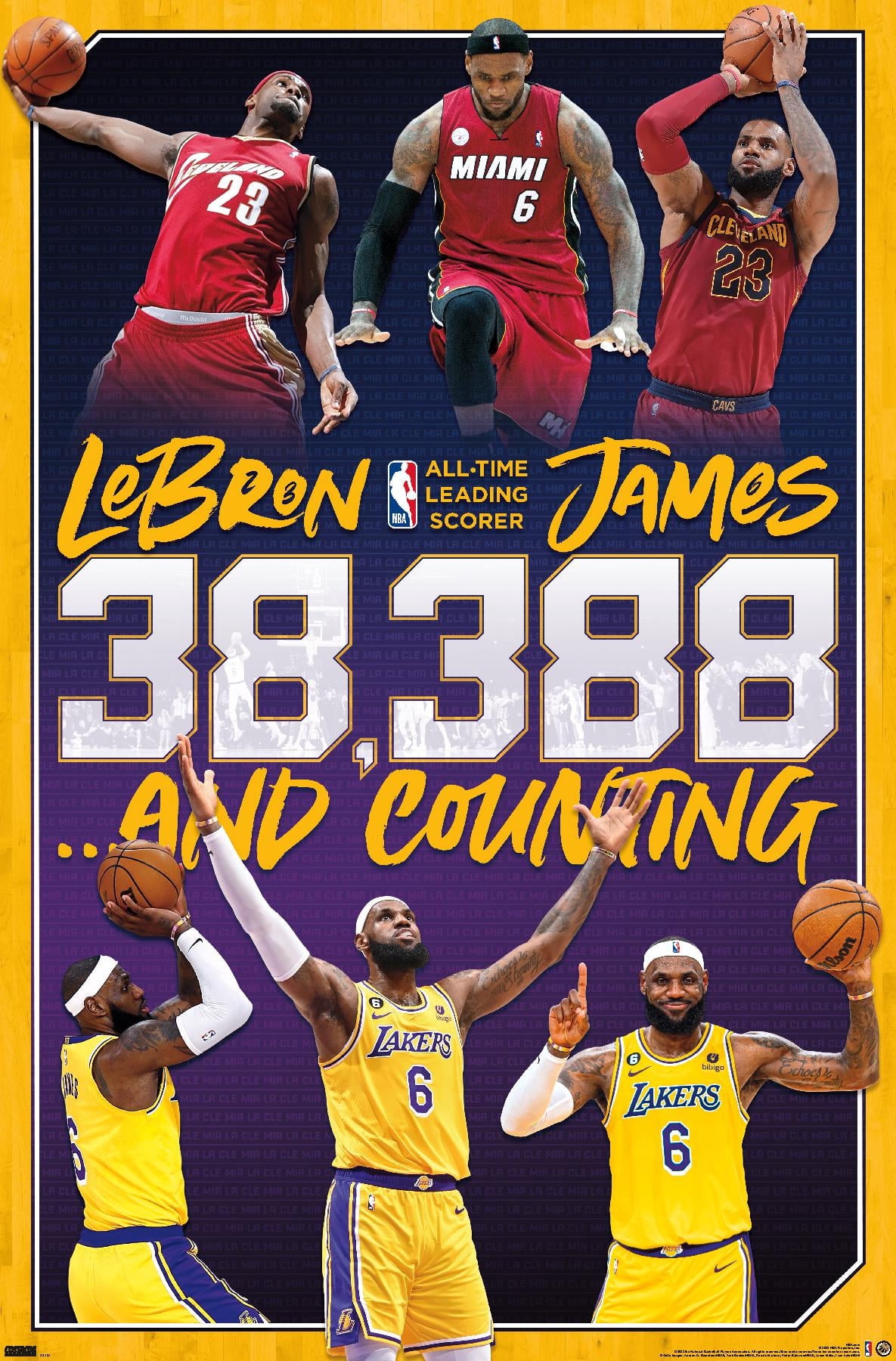 NBA League - LeBron James All-Time Scoring Leader Wall Poster, 14.725 ...