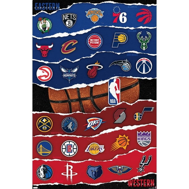 NBA League - Logos 21 22.37" x 34" Poster by Trends International ...