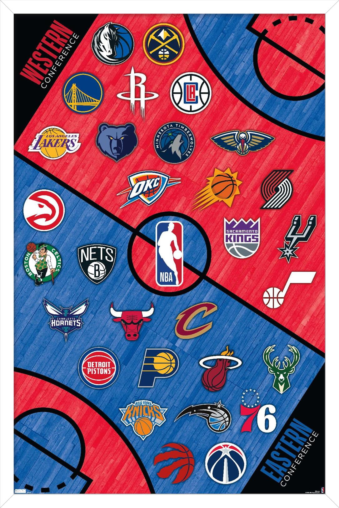 NBA League - Logos 22 Wall Poster, 14.725" x 22.375" Framed - Walmart.com