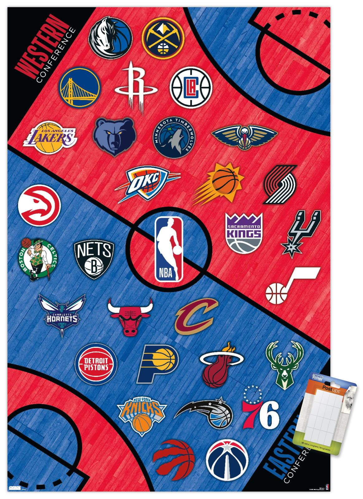 NBA League - Logos 22 Wall Poster, 14.725" x 22.375" - Walmart.com