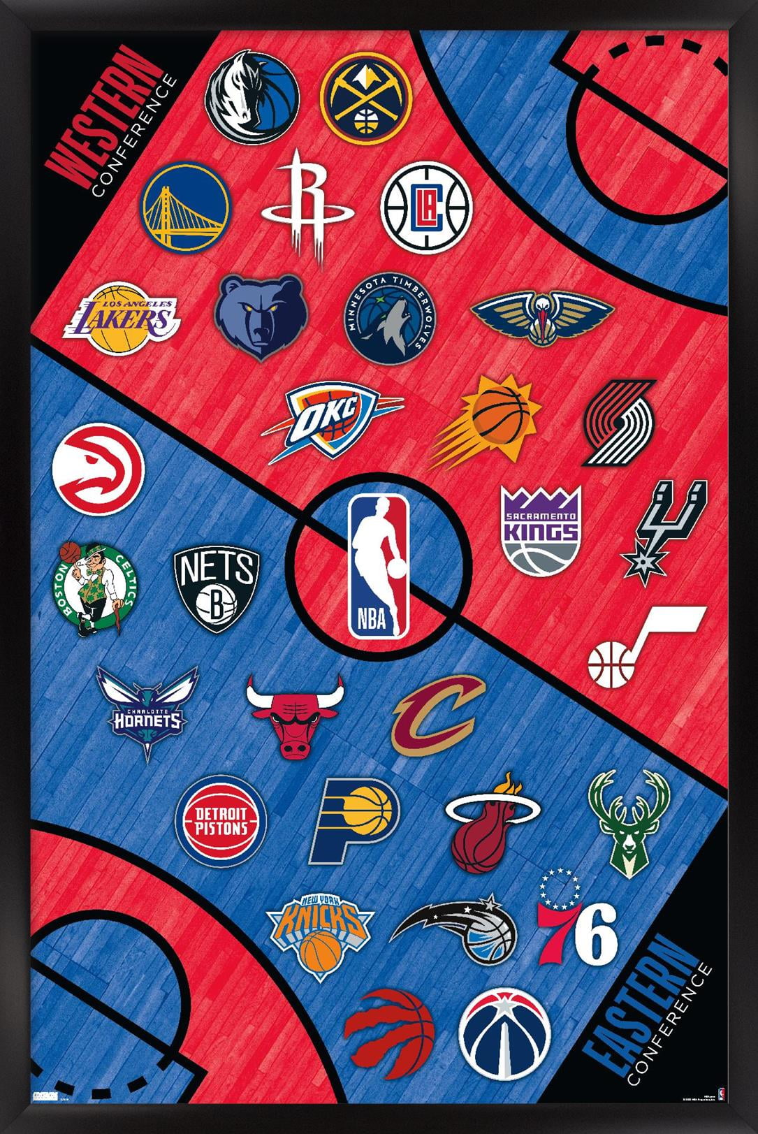 NBA League - Logos 22 Wall Poster, 22.375" x 34" Framed - Walmart.com