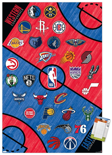 NBA League - Logos 22 Wall Poster, 22.375" x 34" - Walmart.com
