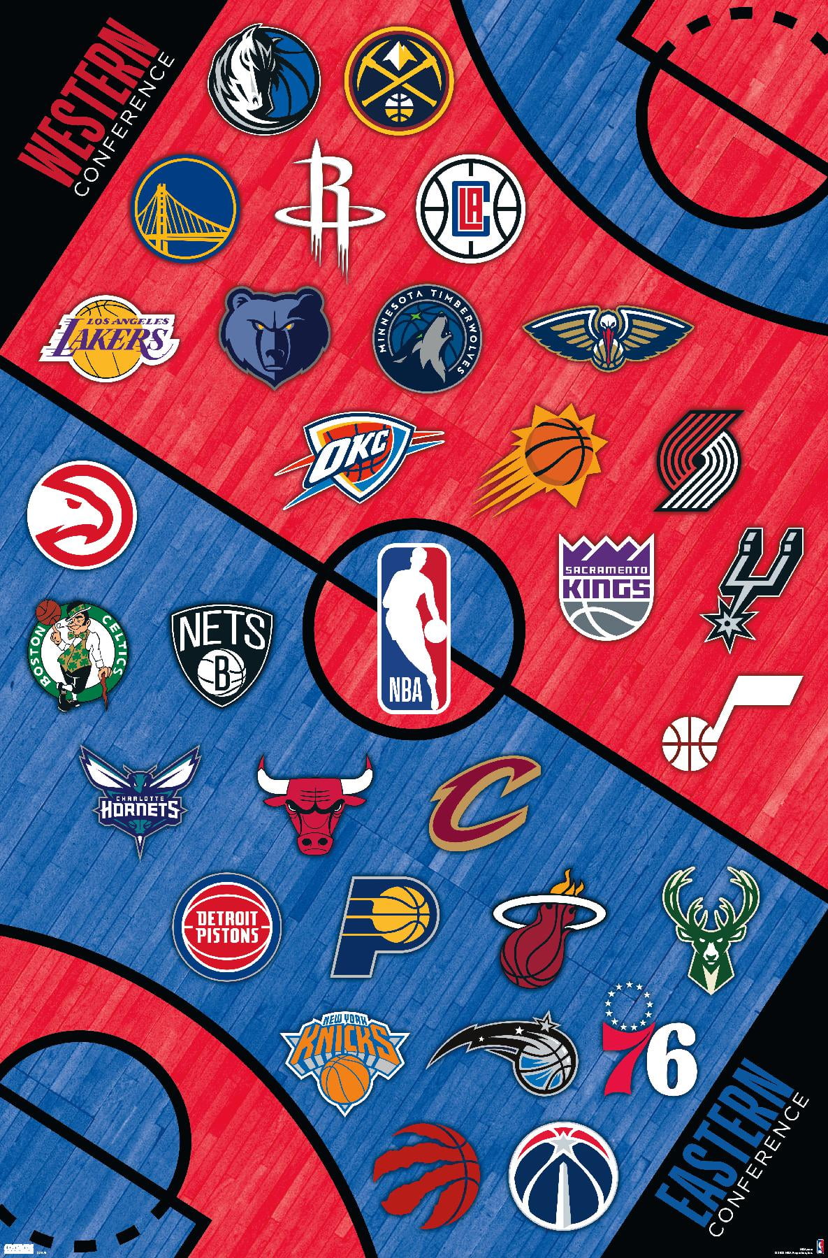 NBA League - Logos 22 Wall Poster, 22.375" x 34" - Walmart.com