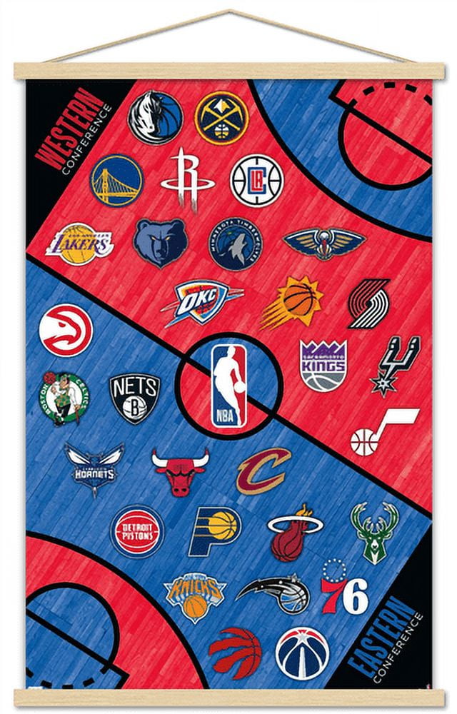 NBA League - Logos 22 Wall Poster with Magnetic Frame, 22.375" x 34 ...