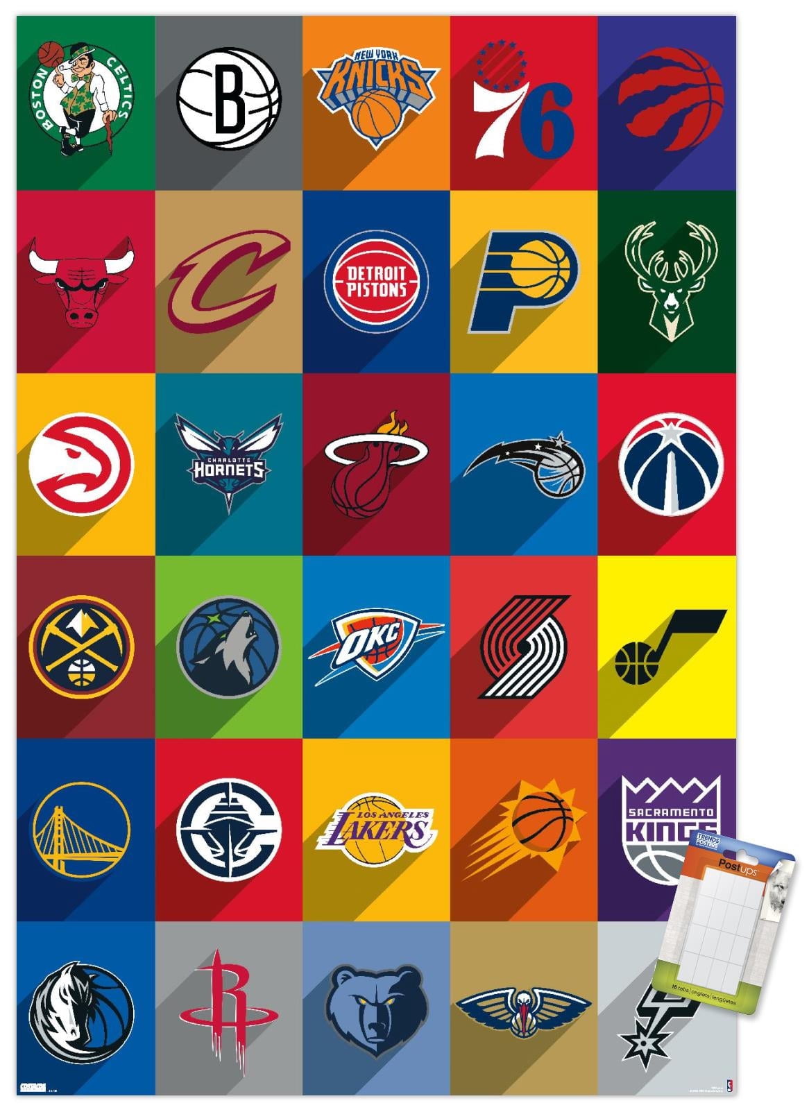 NBA League - Logos 24 Wall Poster, 22.375" x 34" - Walmart.com