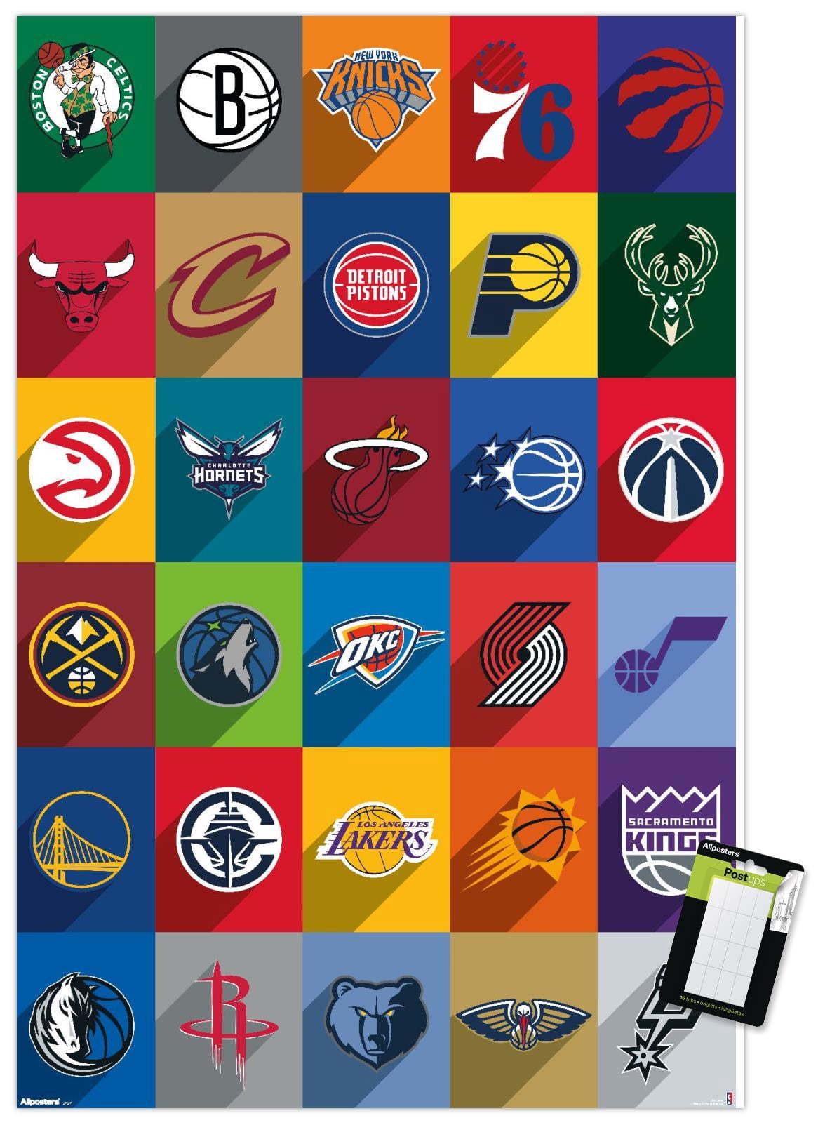 NBA League - Logos 25 Wall Poster, 22.375" x 34" - Walmart.com