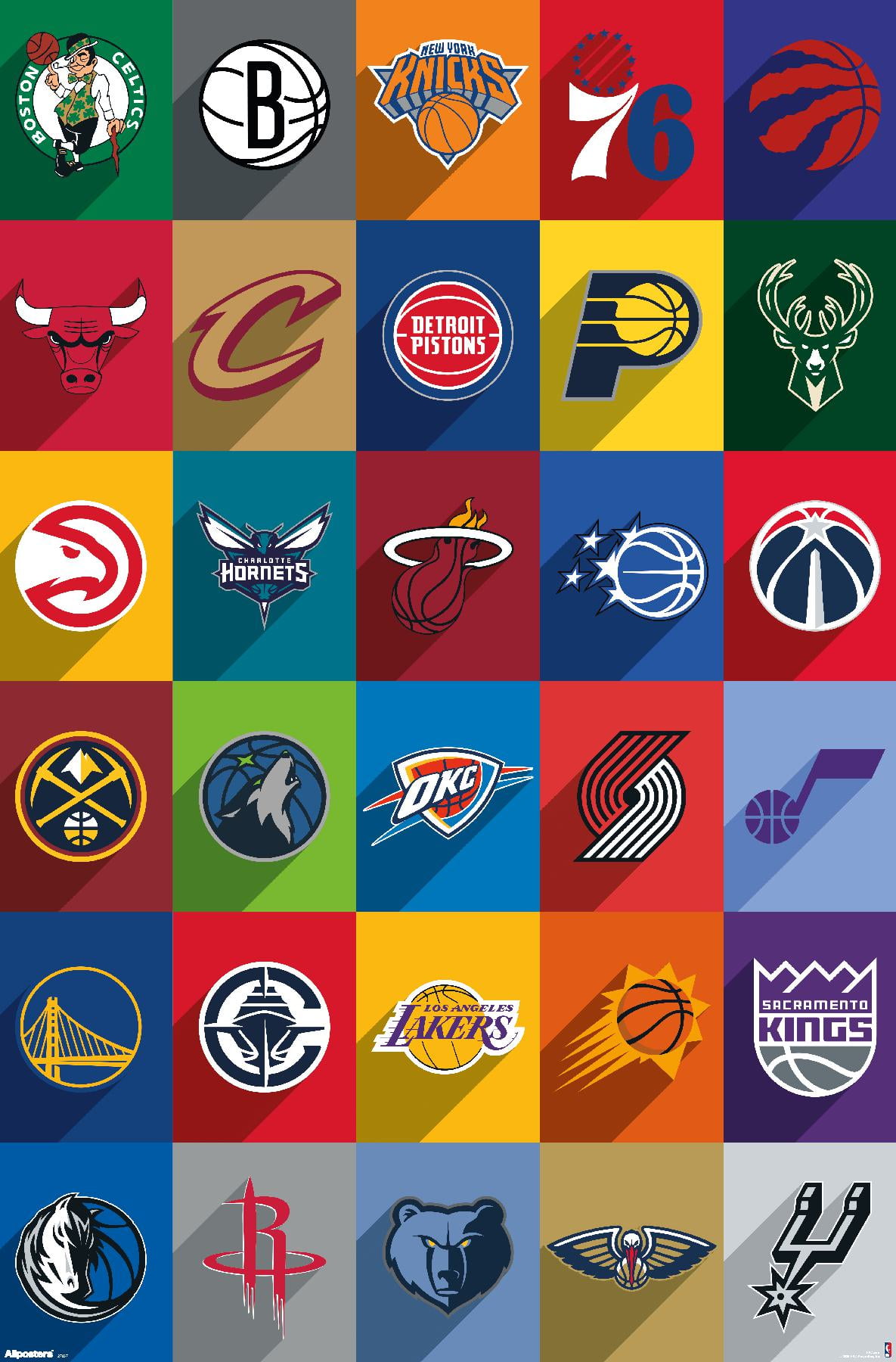 NBA League - Logos 25 Wall Poster, 22.375" x 34" - Walmart.com