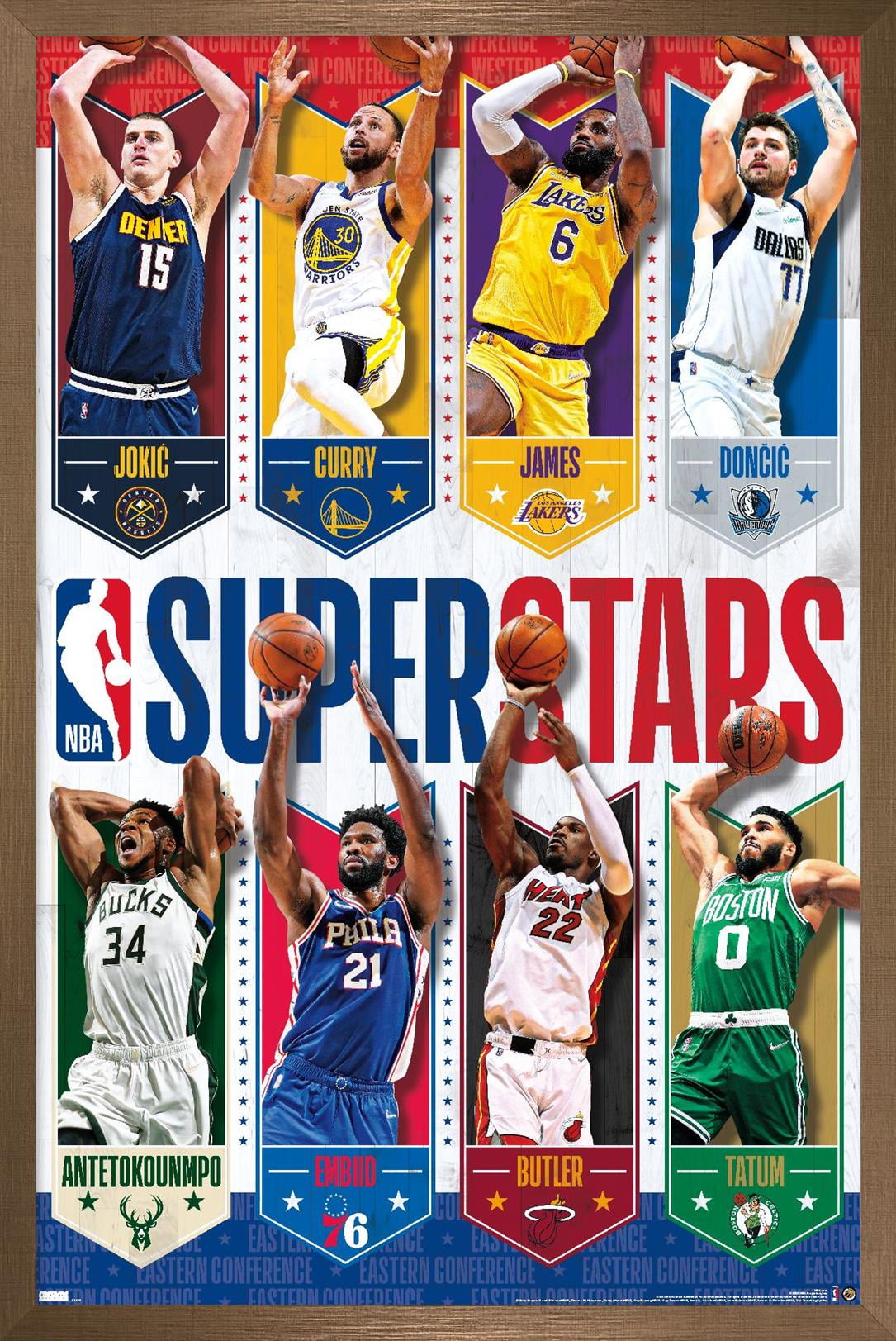 NBA League - Superstars 22 Wall Poster, 22.375" x 34" Framed - Walmart.com