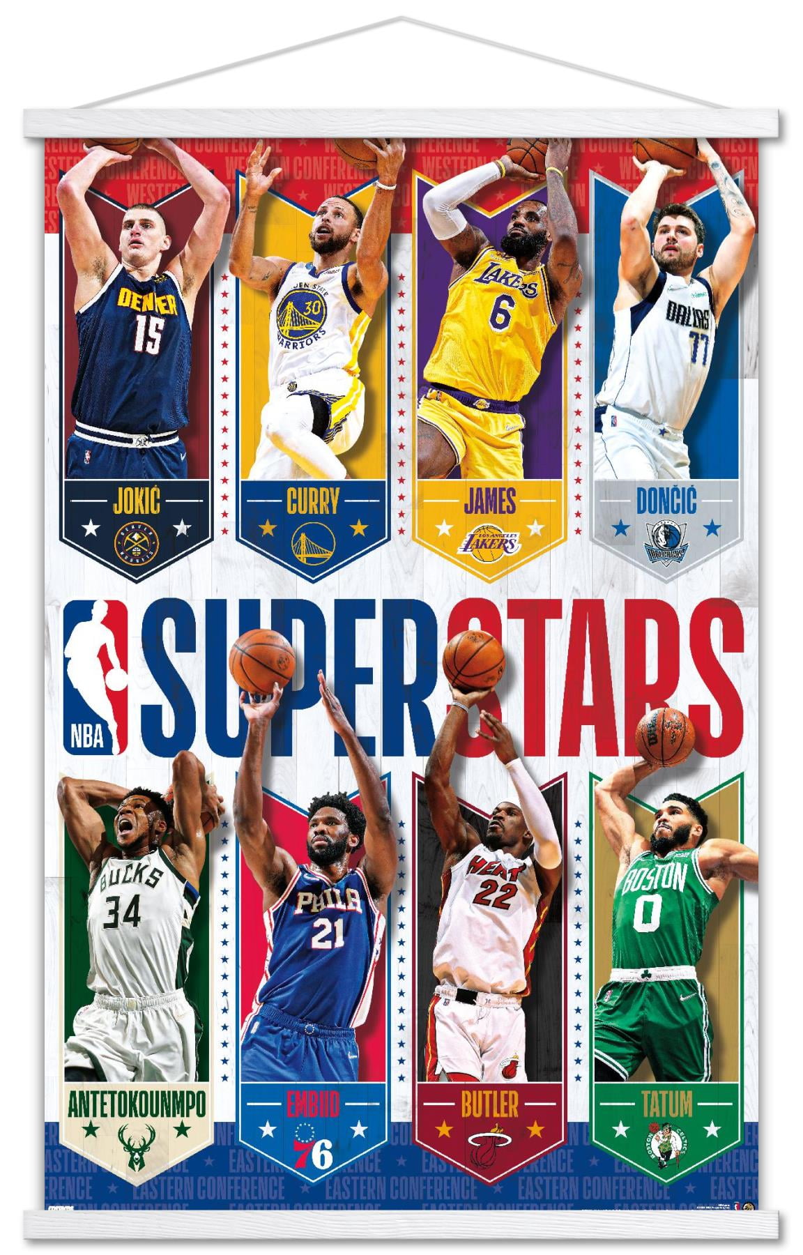 NBA League - Superstars 22 Wall Poster with Magnetic Frame, 22.375" x ...