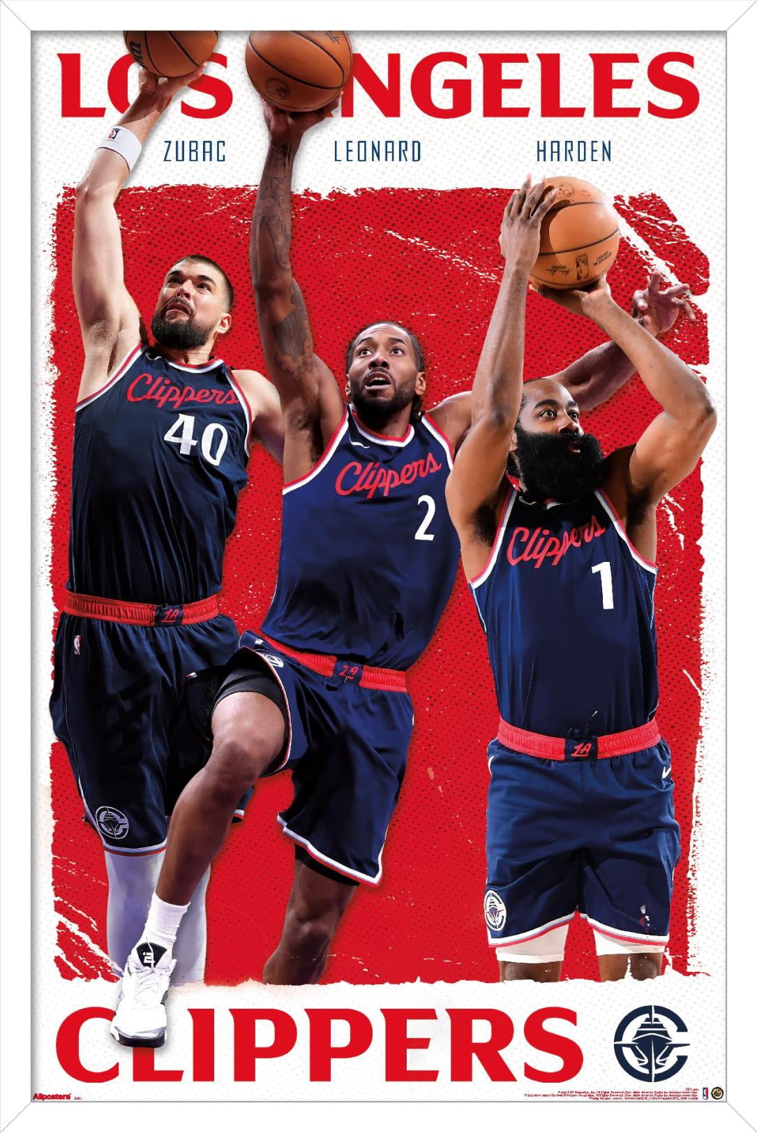 NBA Los Angeles Clippers - Team 25 Wall Poster, 22.375" x 34" Framed ...