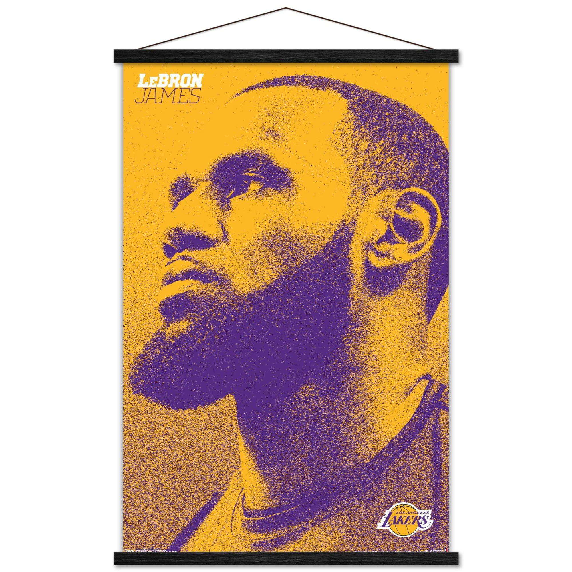 NBA Los Angeles Lakers - Lebron James 18 Wall Poster with Wooden ...