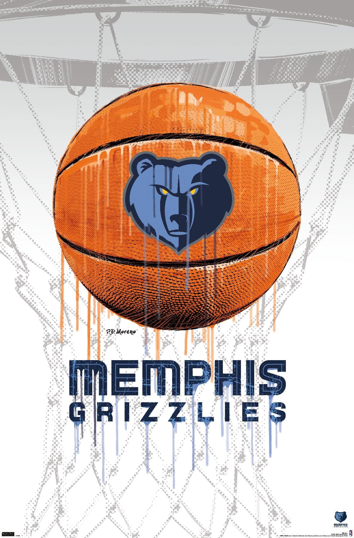 NBA Memphis Grizzlies - Drip Basketball 21 Wall Poster, 22.375" x 34 ...