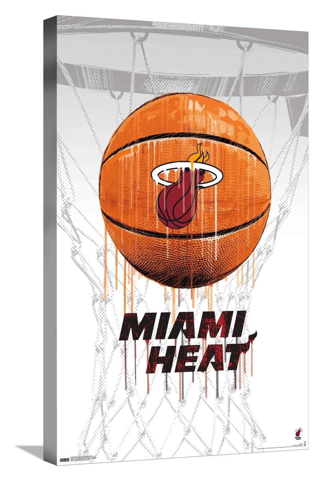 NBA Miami Heat - Drip Basketball 21 Canvas Wall Poster, 14.725" x 22. ...