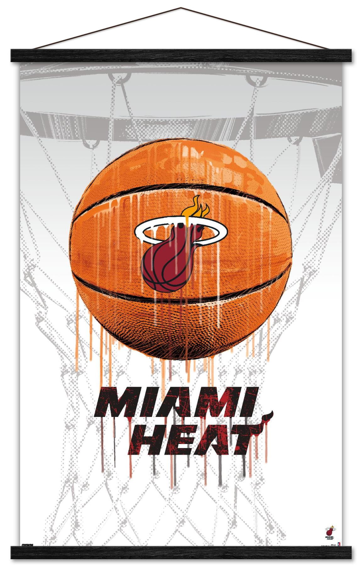 NBA Miami Heat - Drip Basketball 21 Wall Poster with Magnetic Frame, 22 ...
