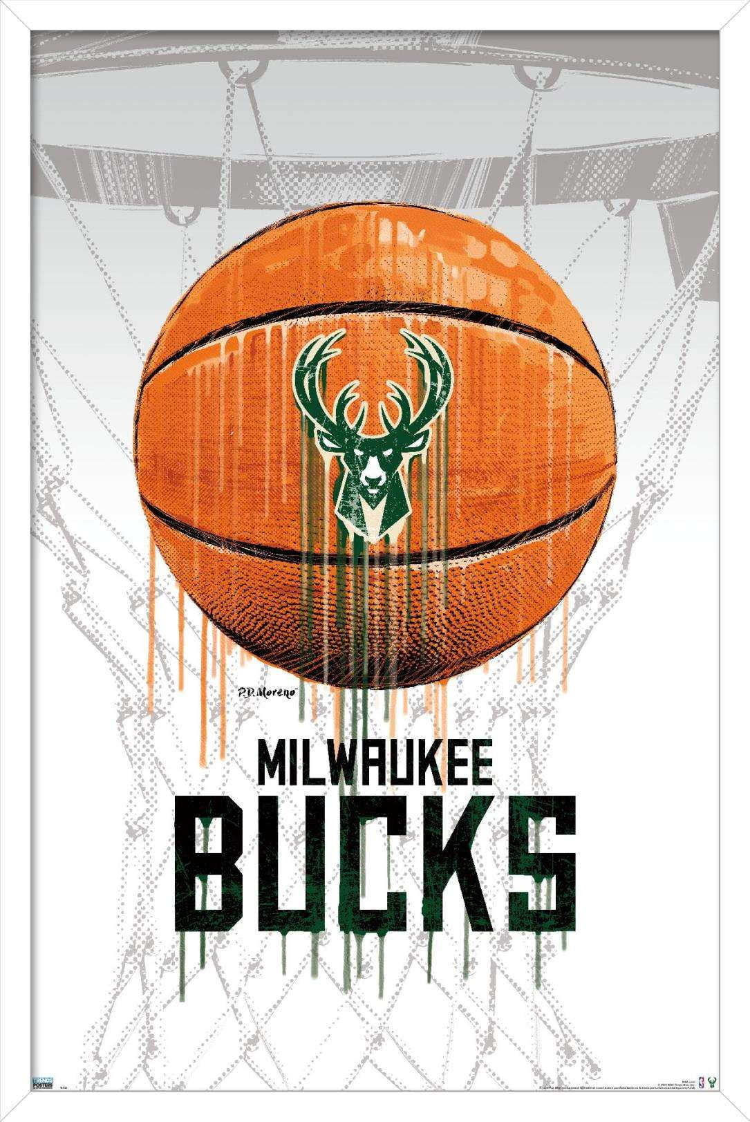 NBA Milwaukee Bucks - Drip Ball 20 Wall Poster, 14.725" x 22.375 ...